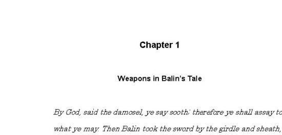 Weapons in Balin’s Tale