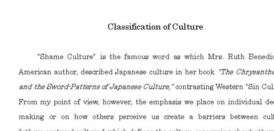 Classification of Culture