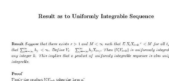 Result as to uniformly integrable sequence